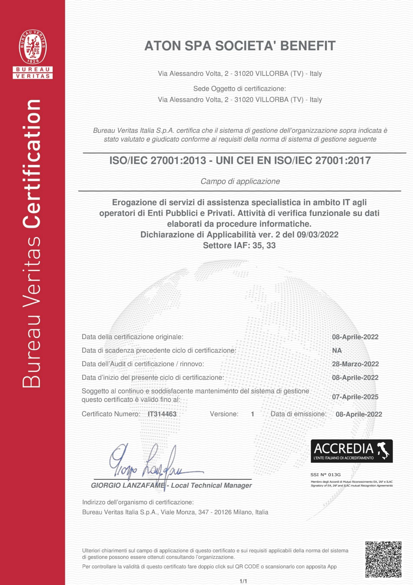 Aton obtains ISO27001 certification